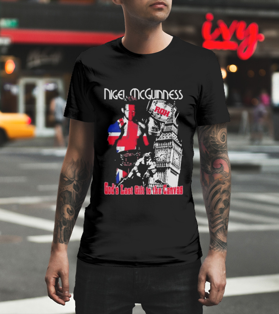 Nigel McGuinness ROH God's Last Gift To The Canvas Union Jack Big Ben T-Shirt