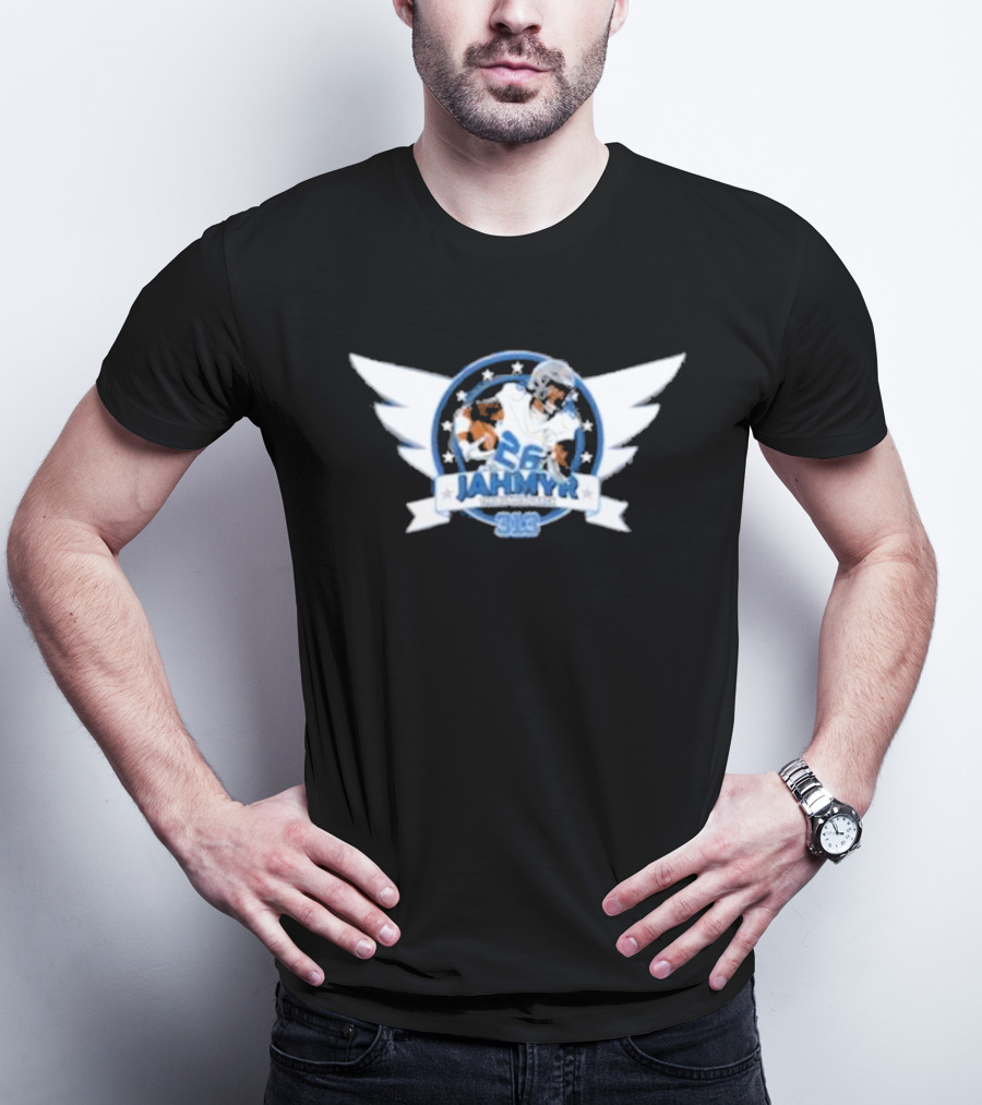 Jahmyr Running Back 26 Wings 313 Detroit Lions T-Shirt