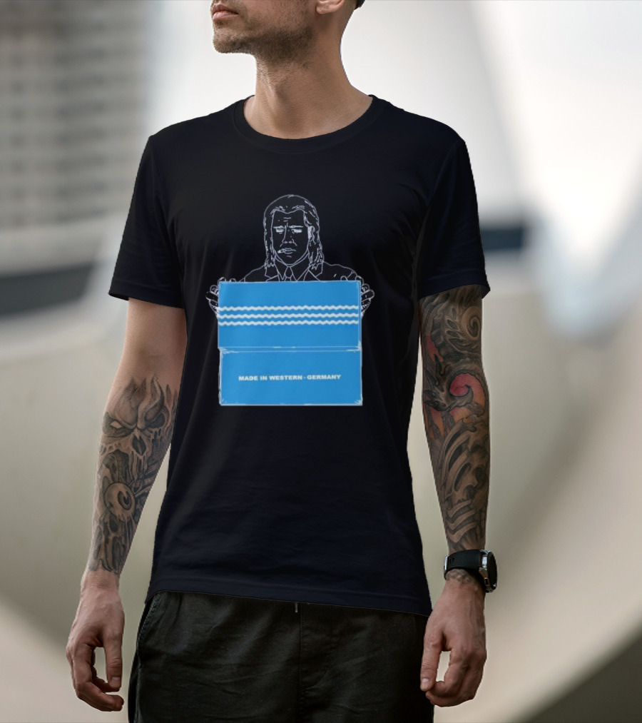 Made In Western Germany Pulp Fiction Blue Box Holder T-Shirt