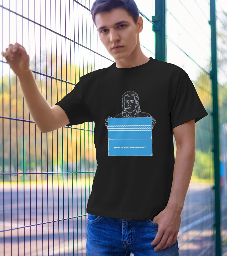 Made In Western Germany Pulp Fiction Blue Box Holder T-Shirt