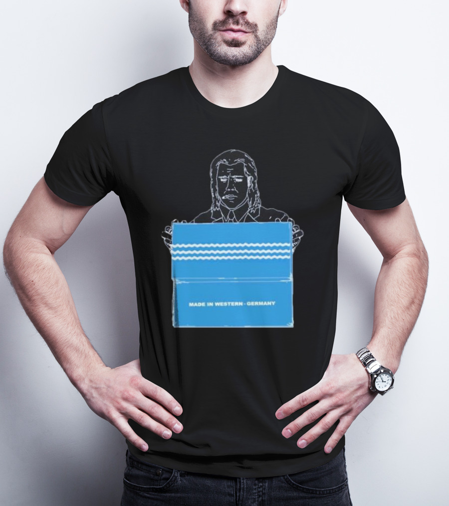 Made In Western Germany Pulp Fiction Blue Box Holder T-Shirt