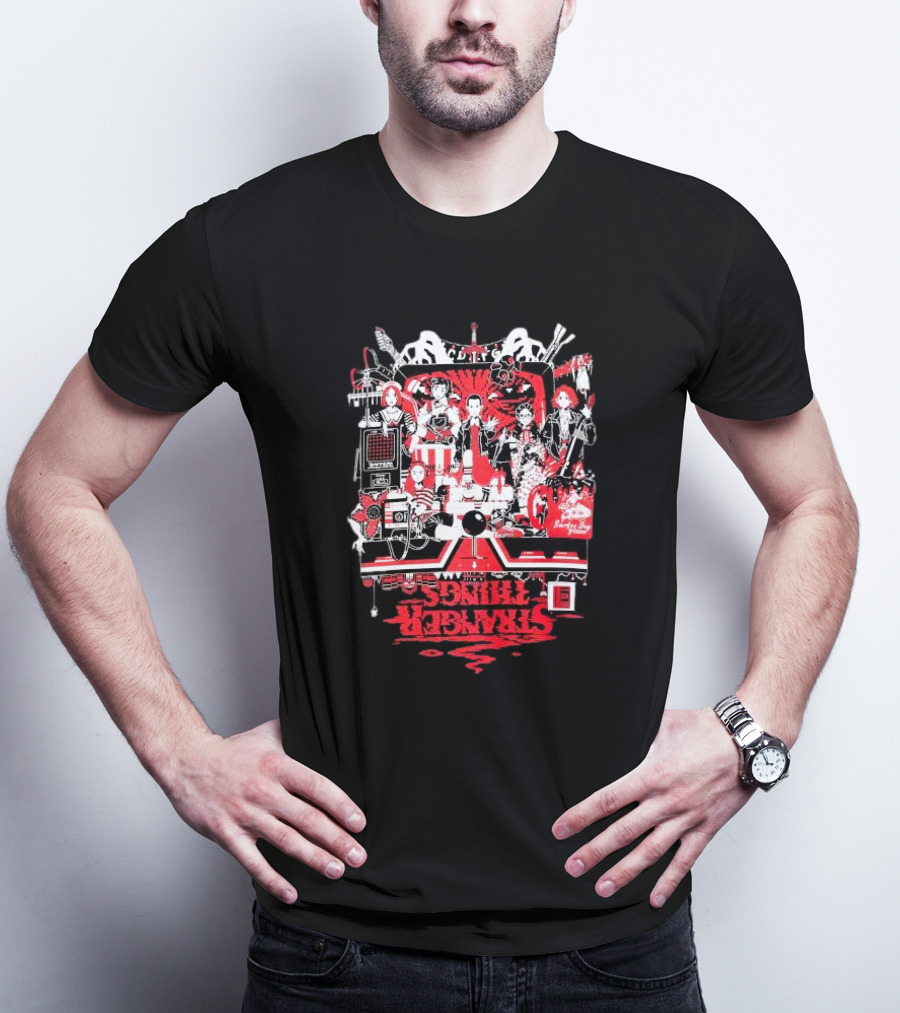Stranger Things Stranger Things Yusuke Nakamura Characters Collage T-Shirt