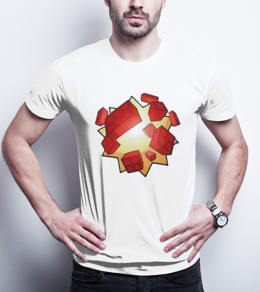 Unusual Worldwide Bloxxer Exploding Red Brick T-Shirt