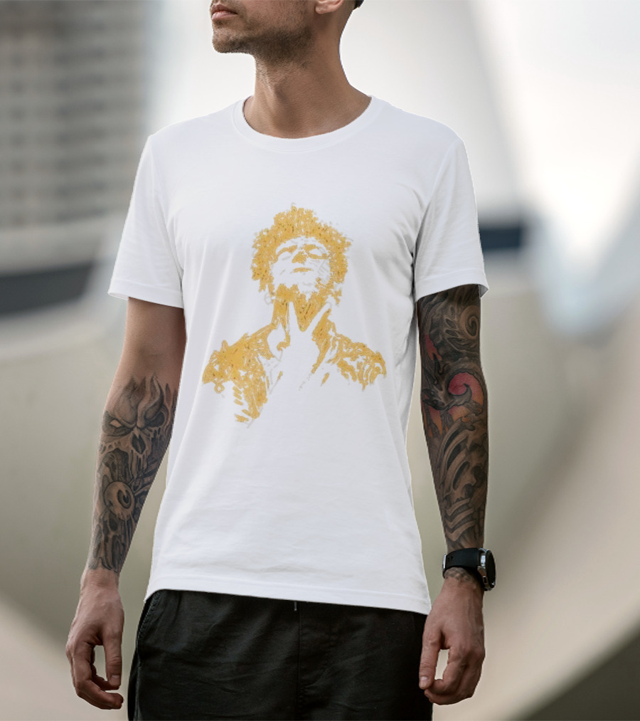 Anthony Green California Fire Relief Fund Charity Portrait Yellow Sketch T-Shirt