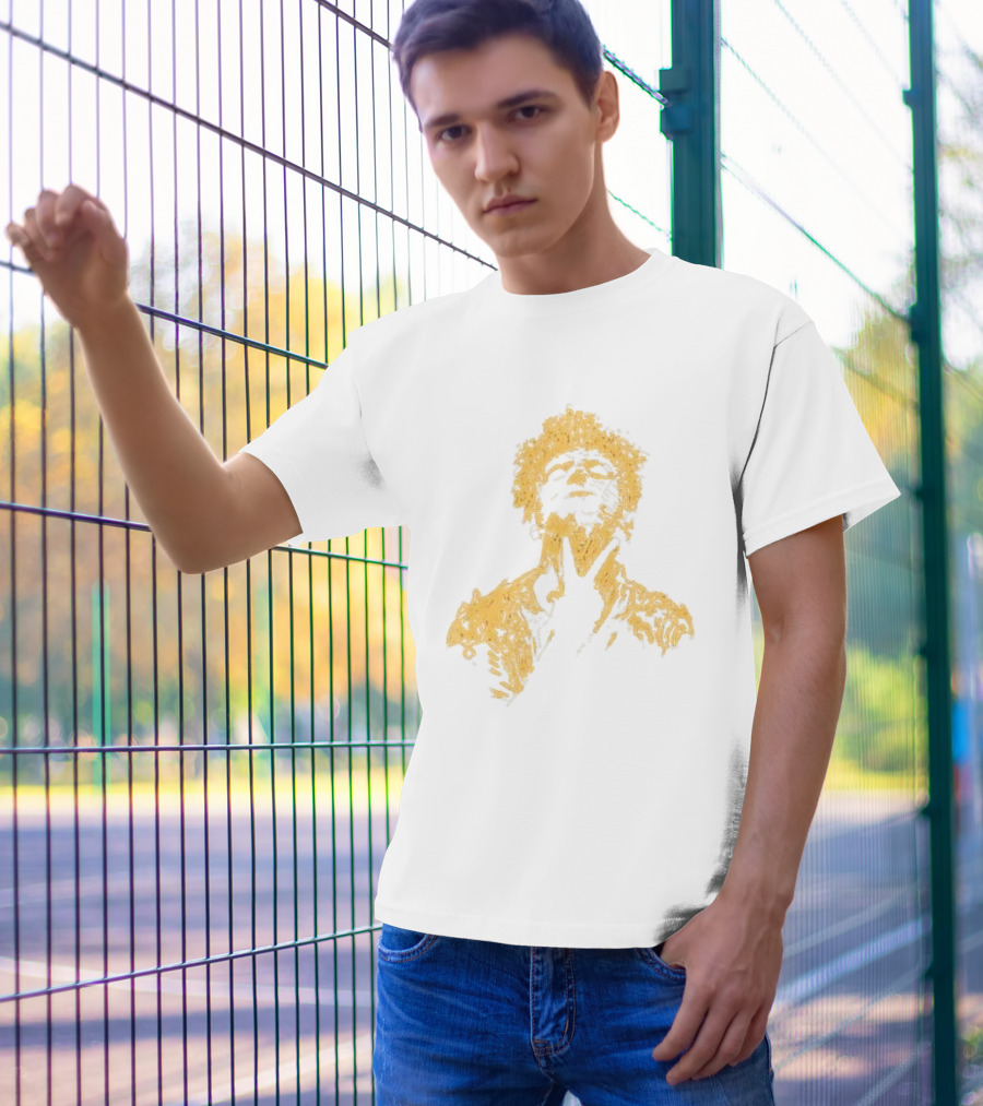 Anthony Green California Fire Relief Fund Charity Portrait Yellow Sketch T-Shirt