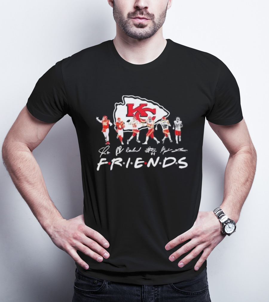 Chris Jones Patrick Mahomes Travis Kelce Friends Kansas City Chiefs Football KC Signatures T-Shirt