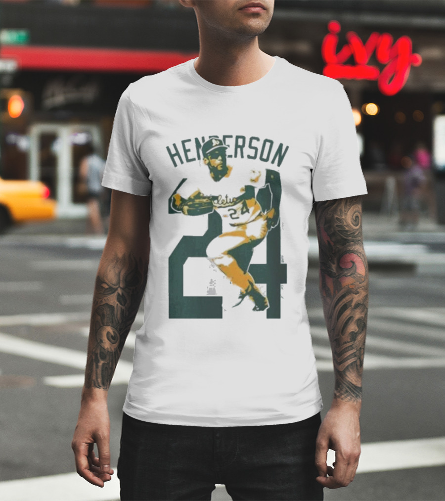 Athletics Forever Rickey Henderson 24 Thank You For Memories T-Shirt