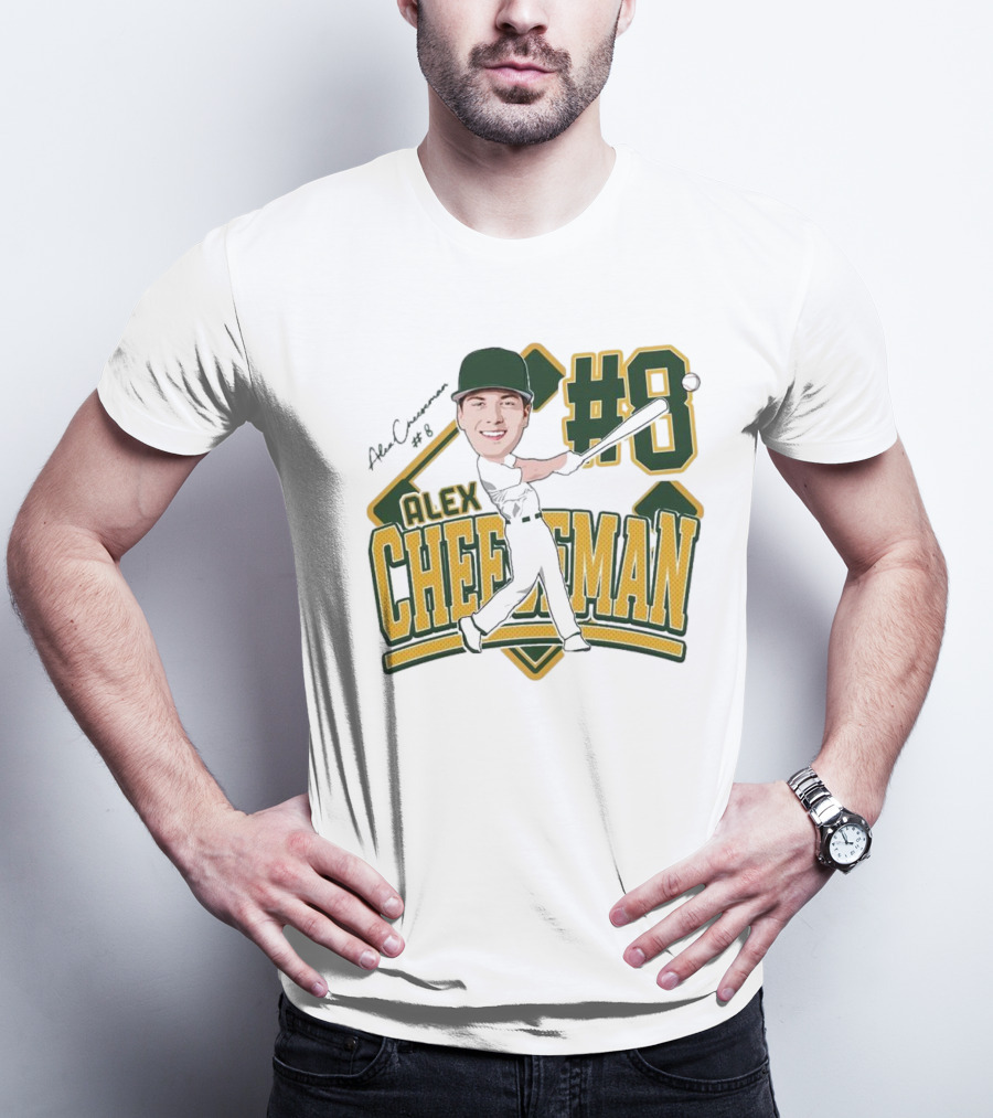 Alex Cheeseman #8 Baseball Caricature 2025 T-Shirt