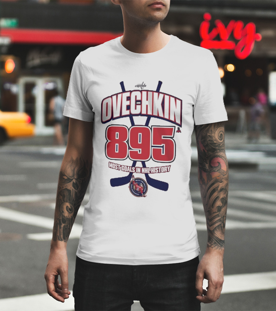 Ovechkin 895 Goals NHL History Washington Capitals T-Shirt
