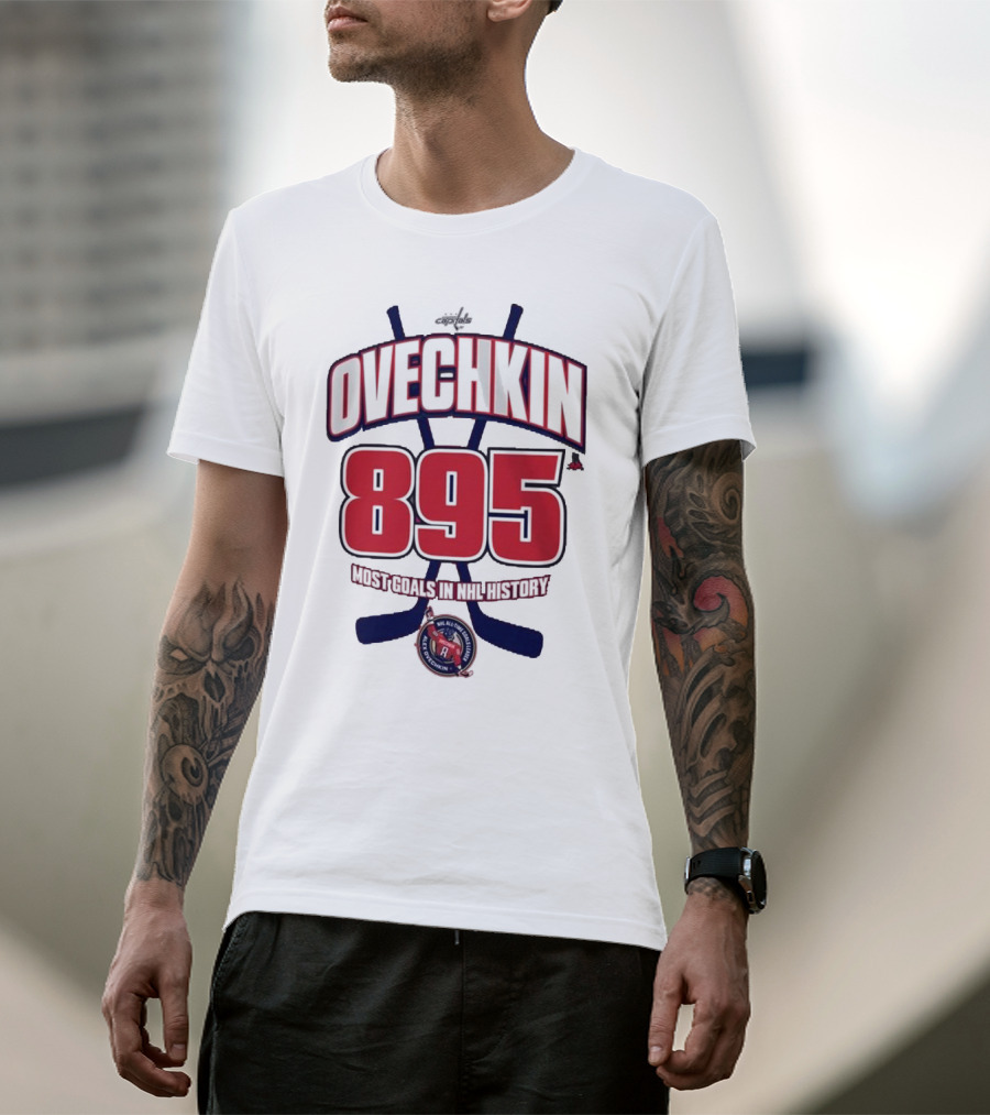 Ovechkin 895 Goals NHL History Washington Capitals T-Shirt