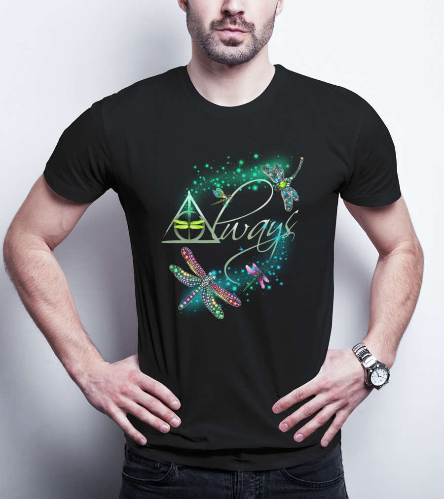 Always Dragonfly Deathly Hallows Magic Sparkle T-Shirt
