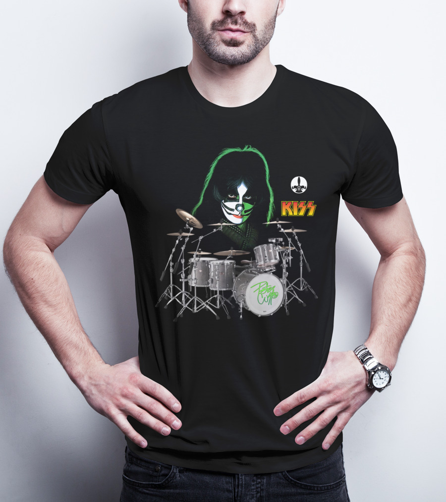 KISS Peter Criss Catman Drum Set 71019 Fleur-de-lis T-Shirt