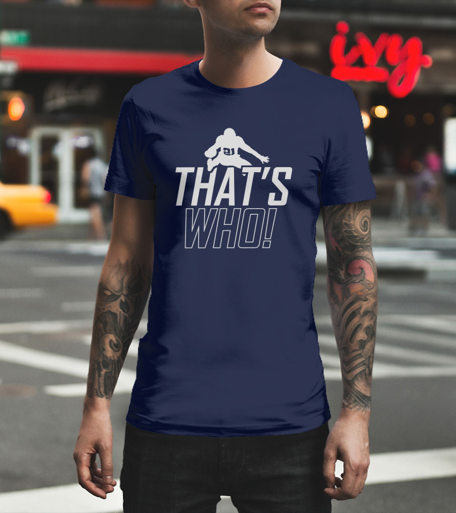 That's Who Football Player Iconic Number 21 Leap T-Shirt