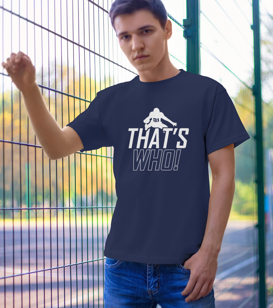 That's Who Football Player Iconic Number 21 Leap T-Shirt