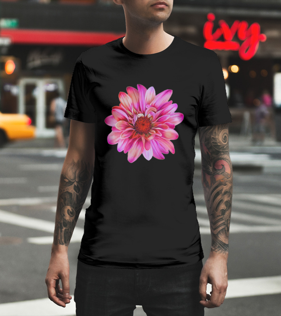 Fuchsia Sunflower Simple Floral Blossom With Vibrant Pink Petals T-Shirt