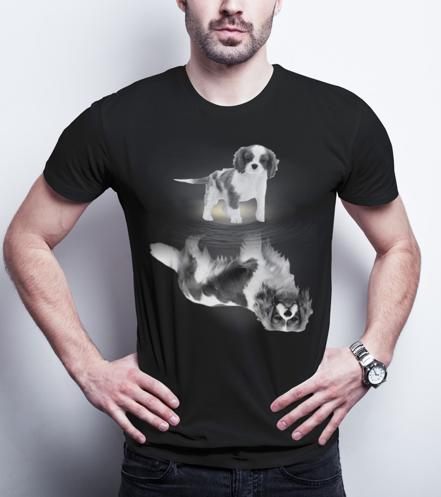 Cavalier King Charles Spaniel Reflection Art Photography T-Shirt
