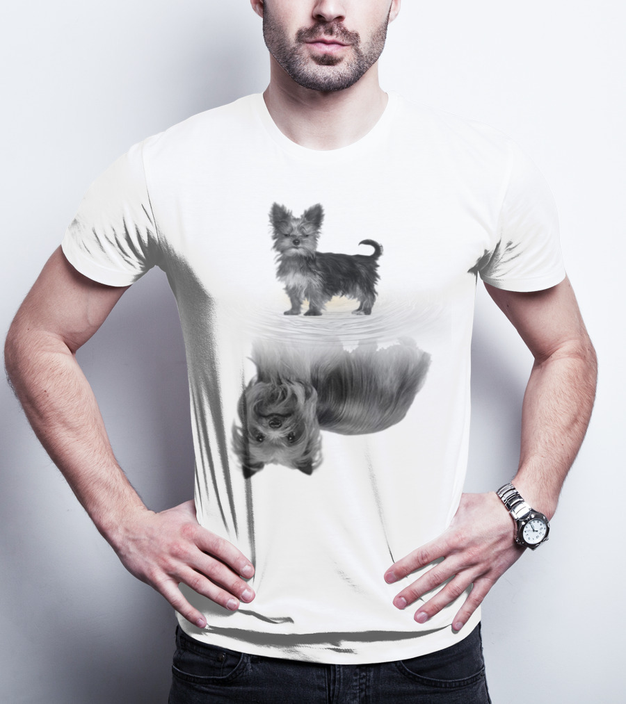 Yorkshire Terrier Reflection Art In I Love My Yorkie T-Shirt