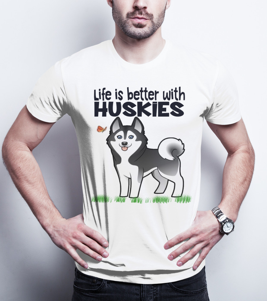 Life Is Better With Huskies Siberian Dog Owner Puppy T-Shirt