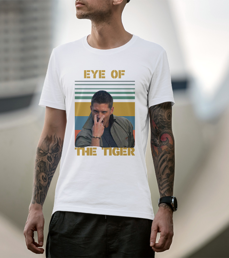 Eye Of The Tiger Vintage Style Retro Stripes T-Shirt