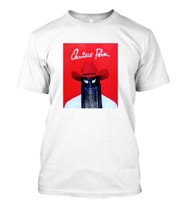 Orville Peck Red Hat Fringed Mask T-Shirt