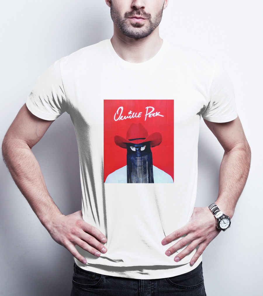 Orville Peck Red Hat Fringed Mask T-Shirt