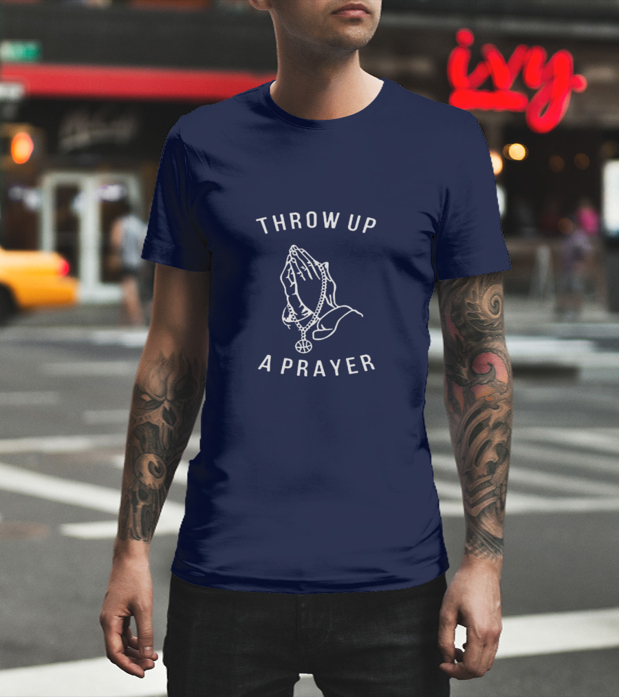 Throw Up A Prayer Hands And Basketball Pendant T-Shirt