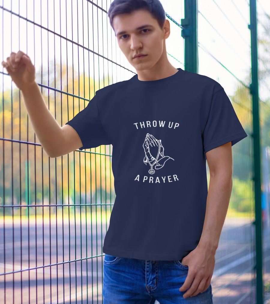 Throw Up A Prayer Hands And Basketball Pendant T-Shirt