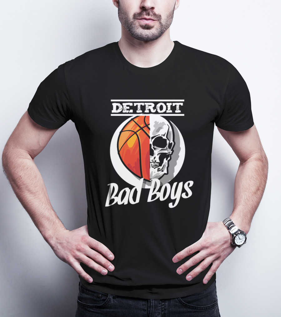 Detroit Bad Boys Basketball Skull T-Shirt