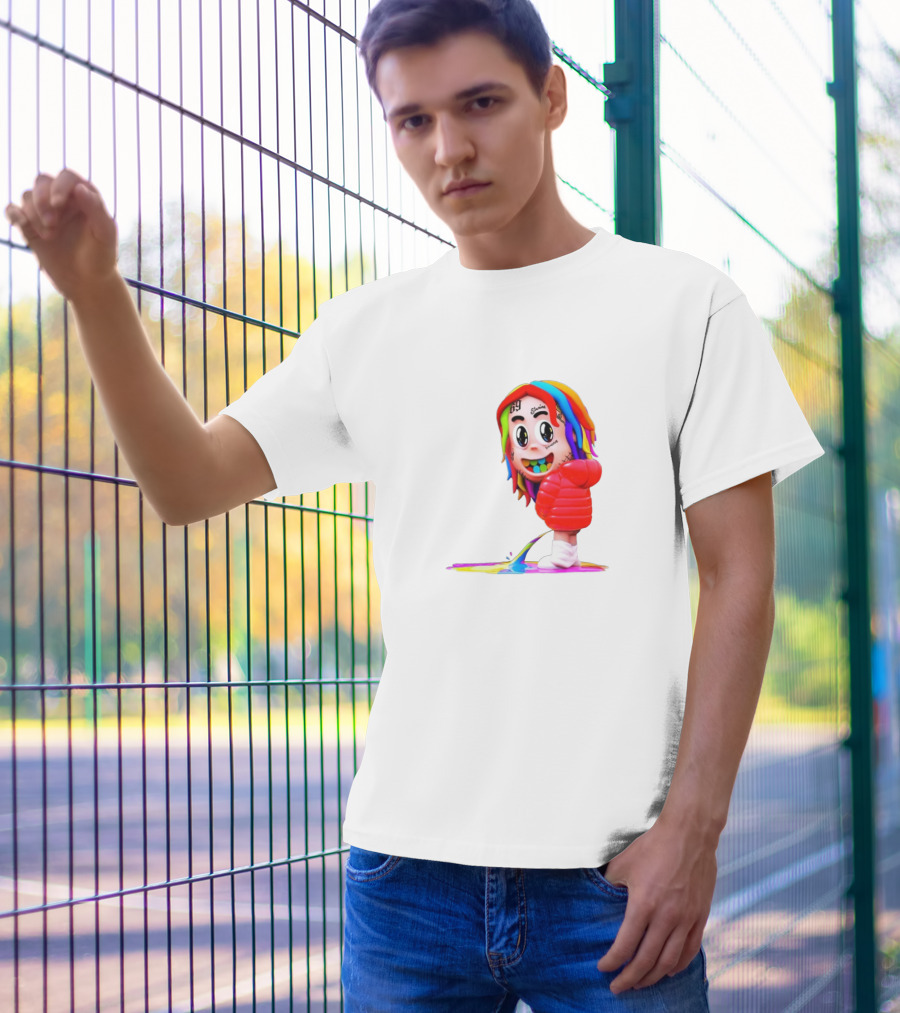 Sixnine Rainbow Hair Cartoon Character Merch T-Shirt