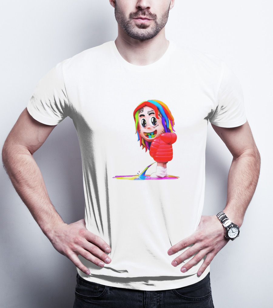 Sixnine Rainbow Hair Cartoon Character Merch T-Shirt