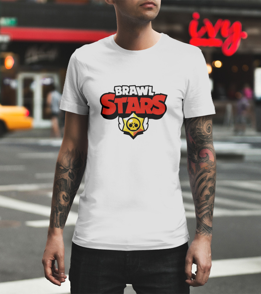 Brawl Stars Logo With Skull Winged Star T-Shirt
