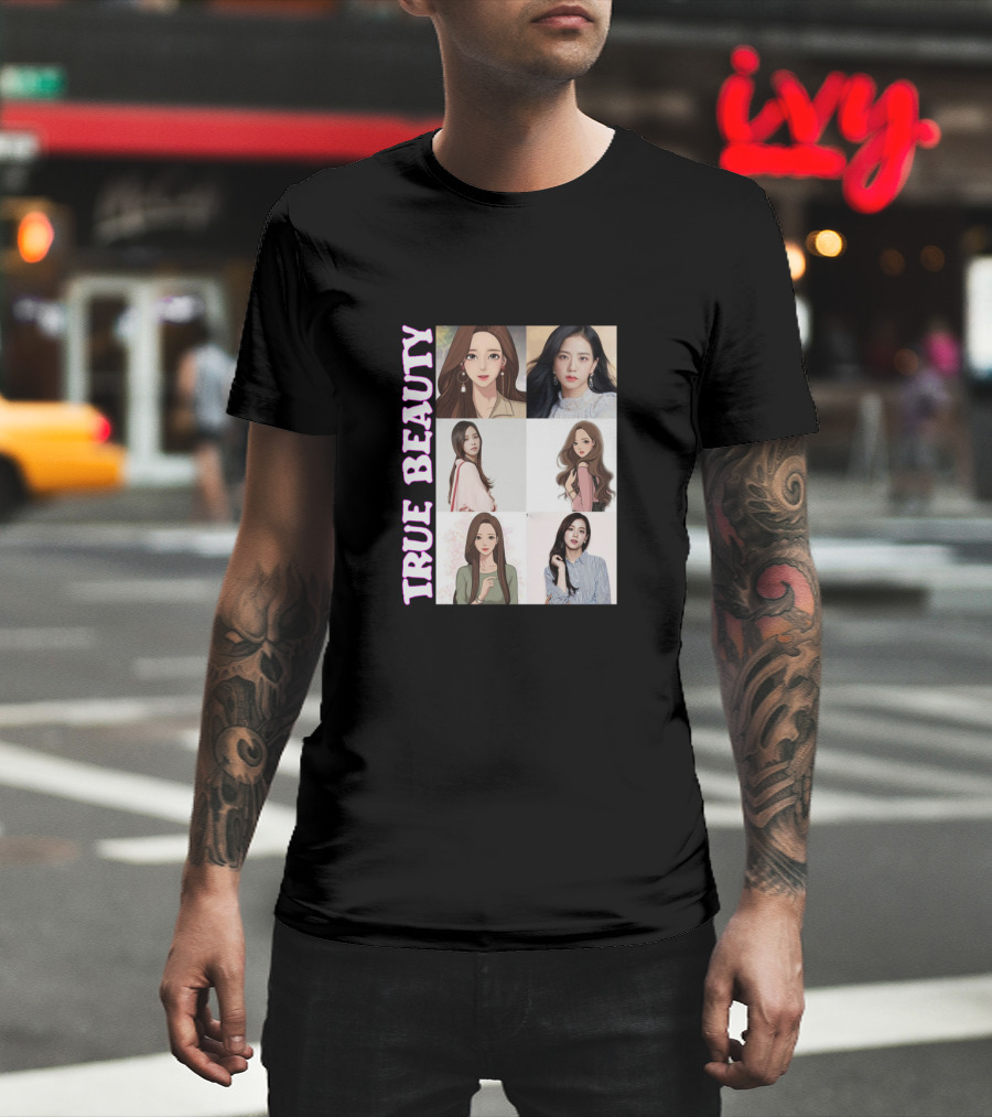 True Beauty Webtoon Inspired Character Collage T-Shirt