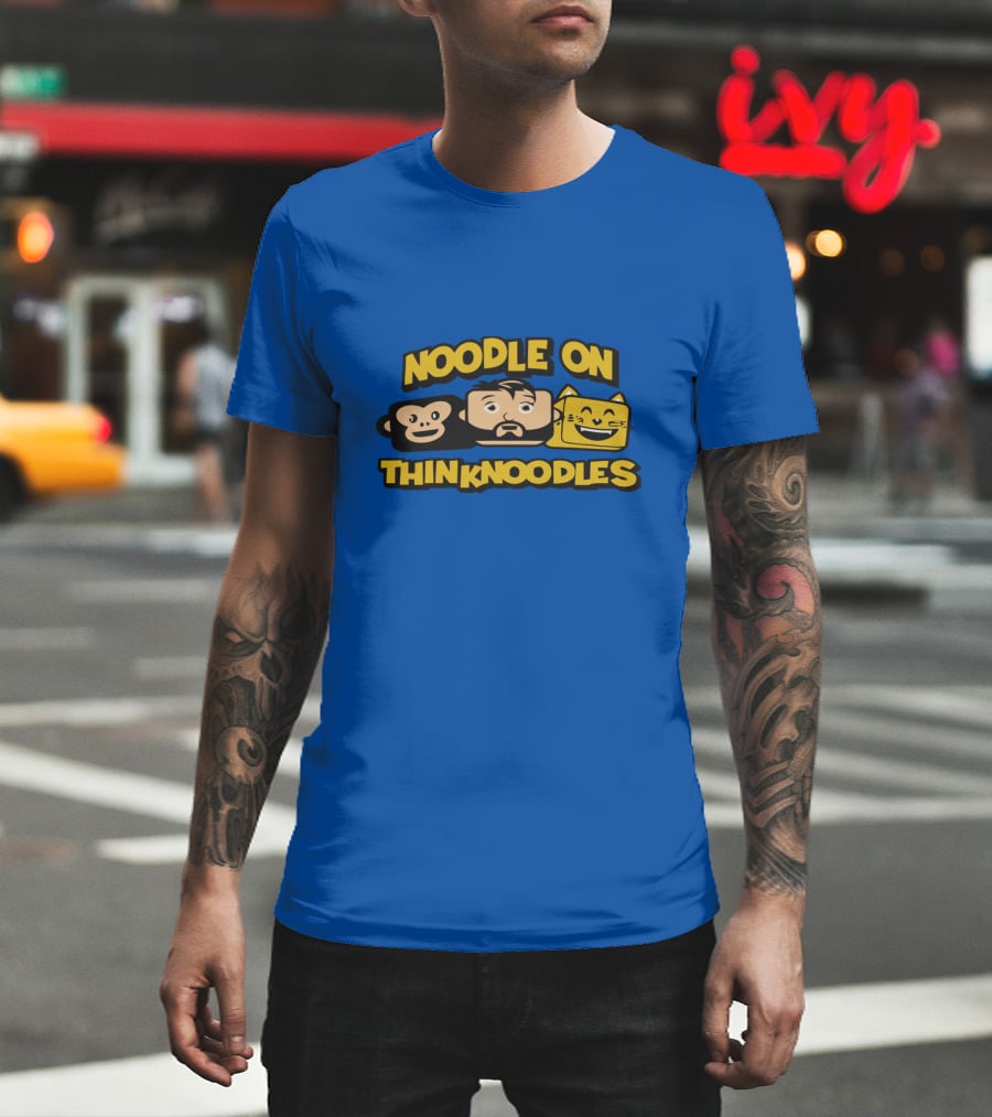 NOODLE ON THINKNOODLES Monkey Cat Icons T-Shirt