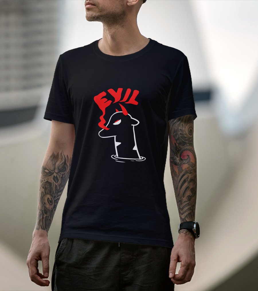 Axis Of Evil Red Devil Cow Smoking T-Shirt