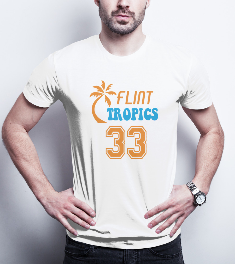 Flint Tropics 33 Basketball Palm Tree T-Shirt