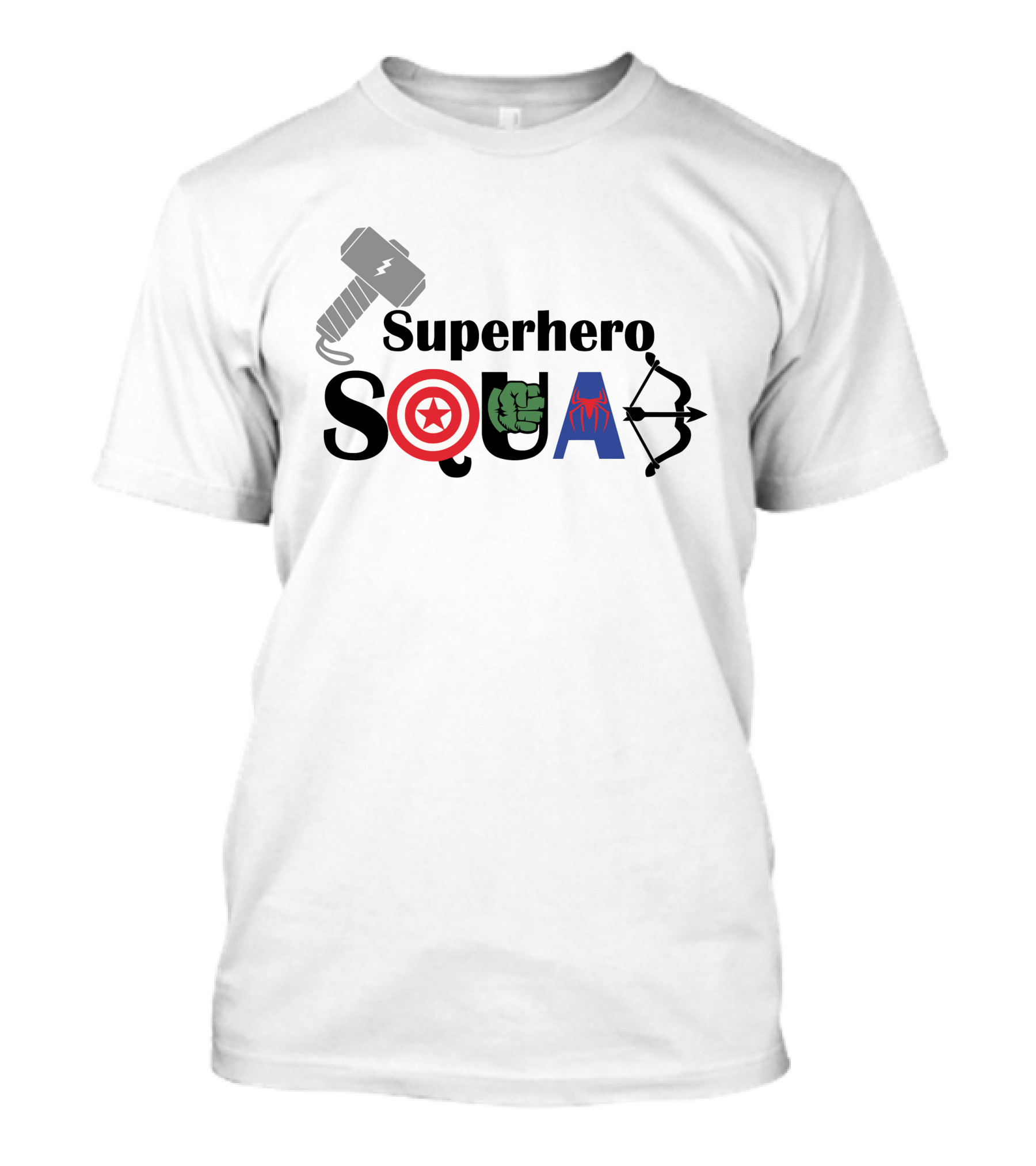 Superhero Squad Marvel Inspired Characters Avengers Symbols T-Shirt