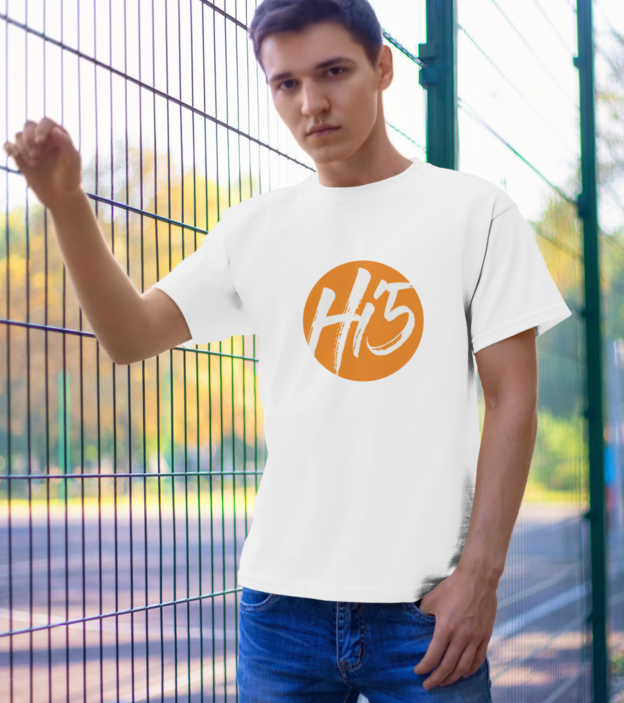 Hi5 Orange Circle Logo Merch T-Shirt