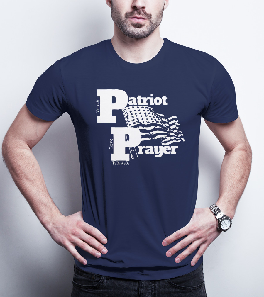 Truth Love Patriot Prayer T.B.W.C. American Flag T-Shirt