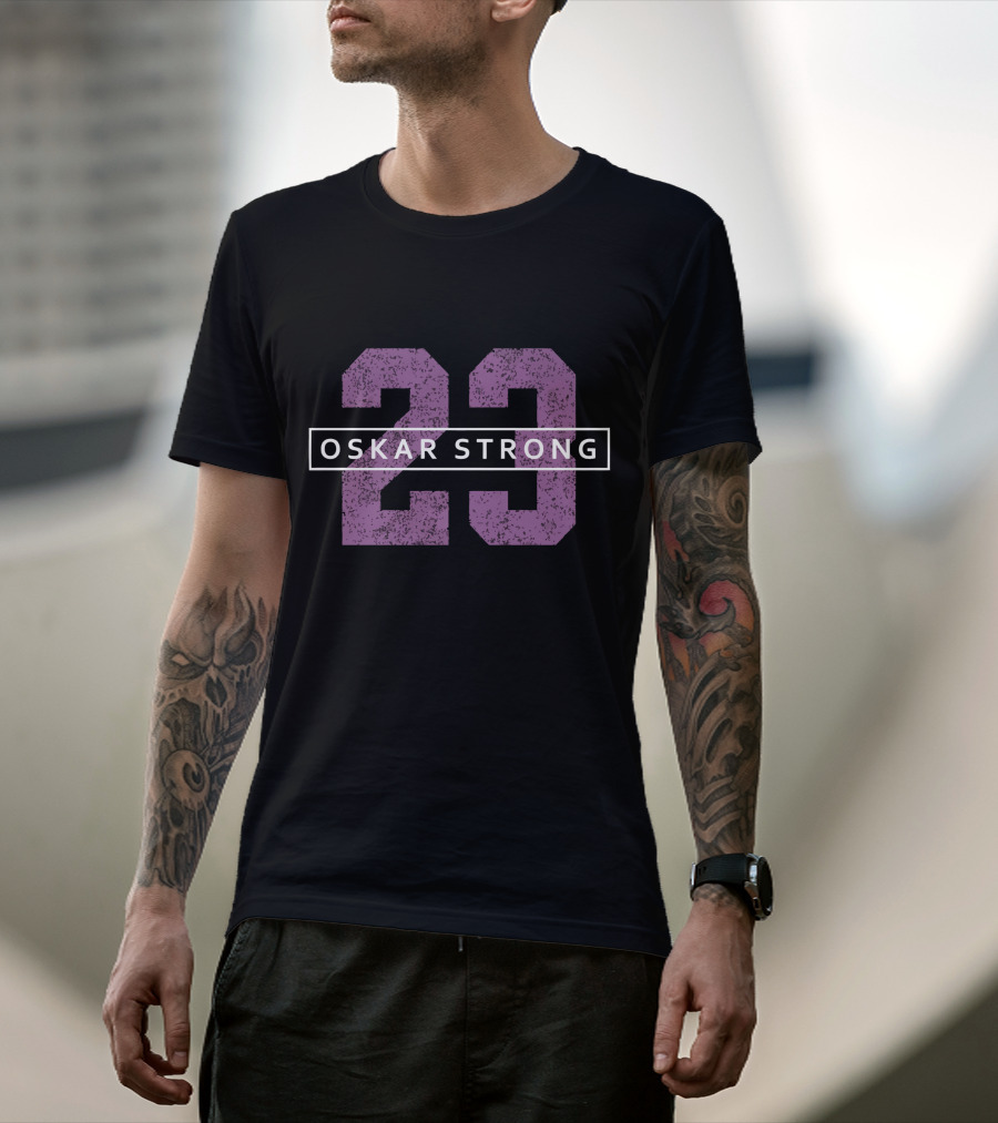 Oskar Strong 23 Purple Number T-Shirt