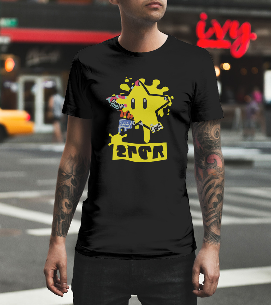 Splatfest Mario Star Ink Graphic Uper 8025 T-Shirt