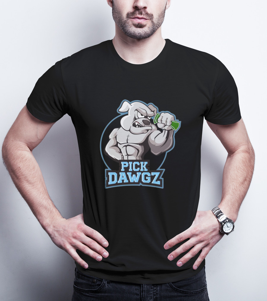 Pick Dawgz Muscular Bulldog Holding Money T-Shirt