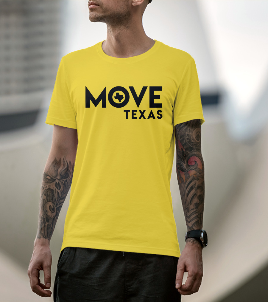 MOVE Texas Voter Engagement Logo Yellow Background T-Shirt