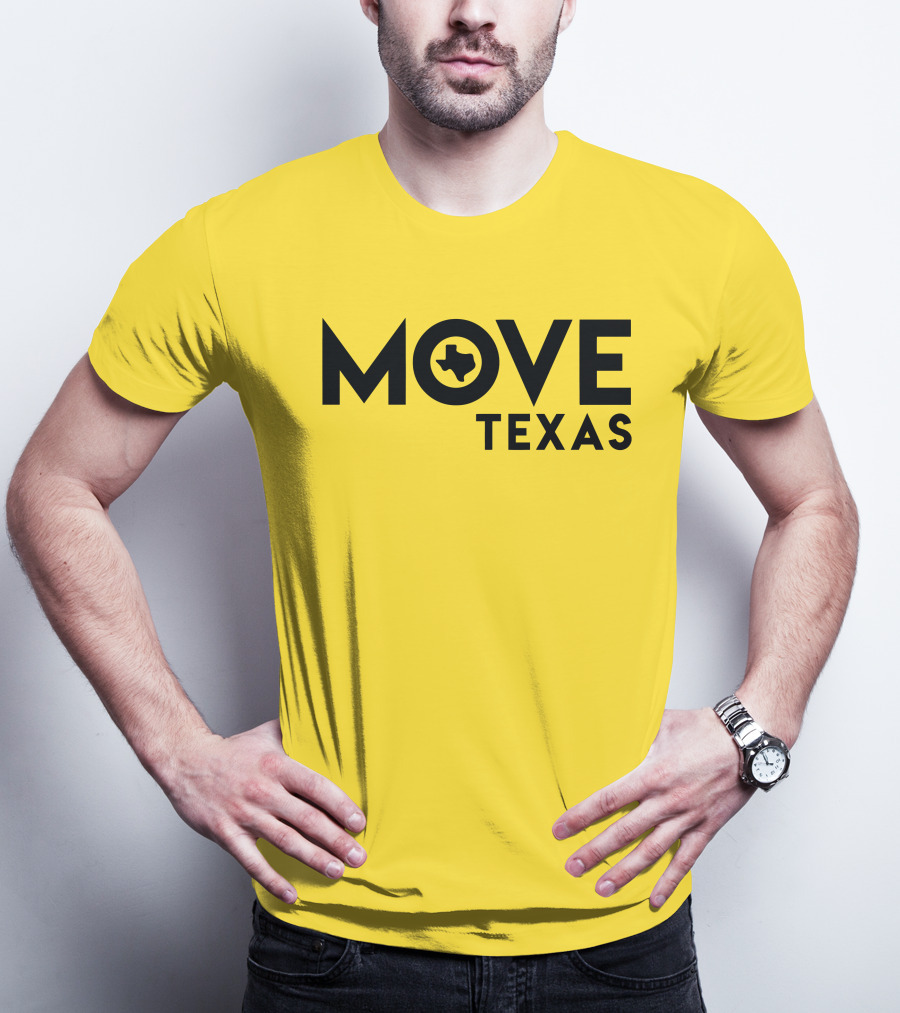 MOVE Texas Voter Engagement Logo Yellow Background T-Shirt