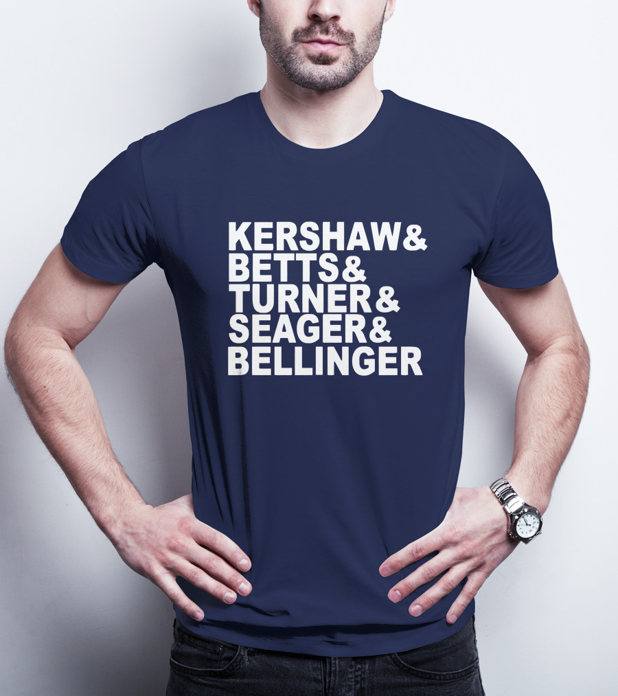 Kershaw Betts Turner Seager Bellinger Dodgers Fab Five T-Shirt
