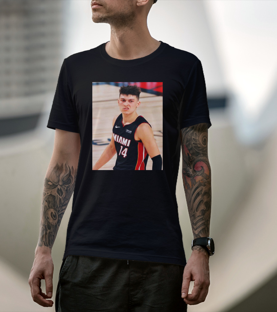 Miami 14 Tyler Herro Snarl Basketball Moment T-Shirt