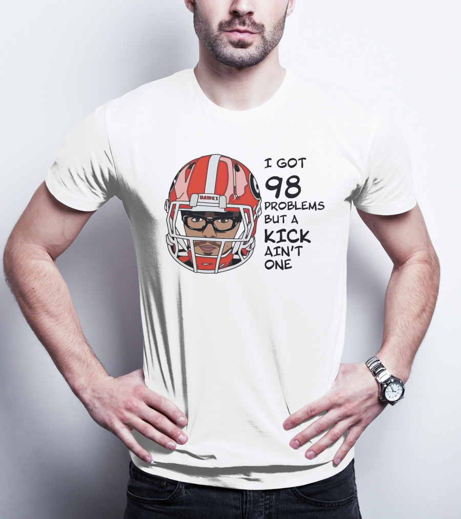 I Got 98 Problems But A Kick Ain't One Rodrigo Blankenship Football Helmet T-Shirt