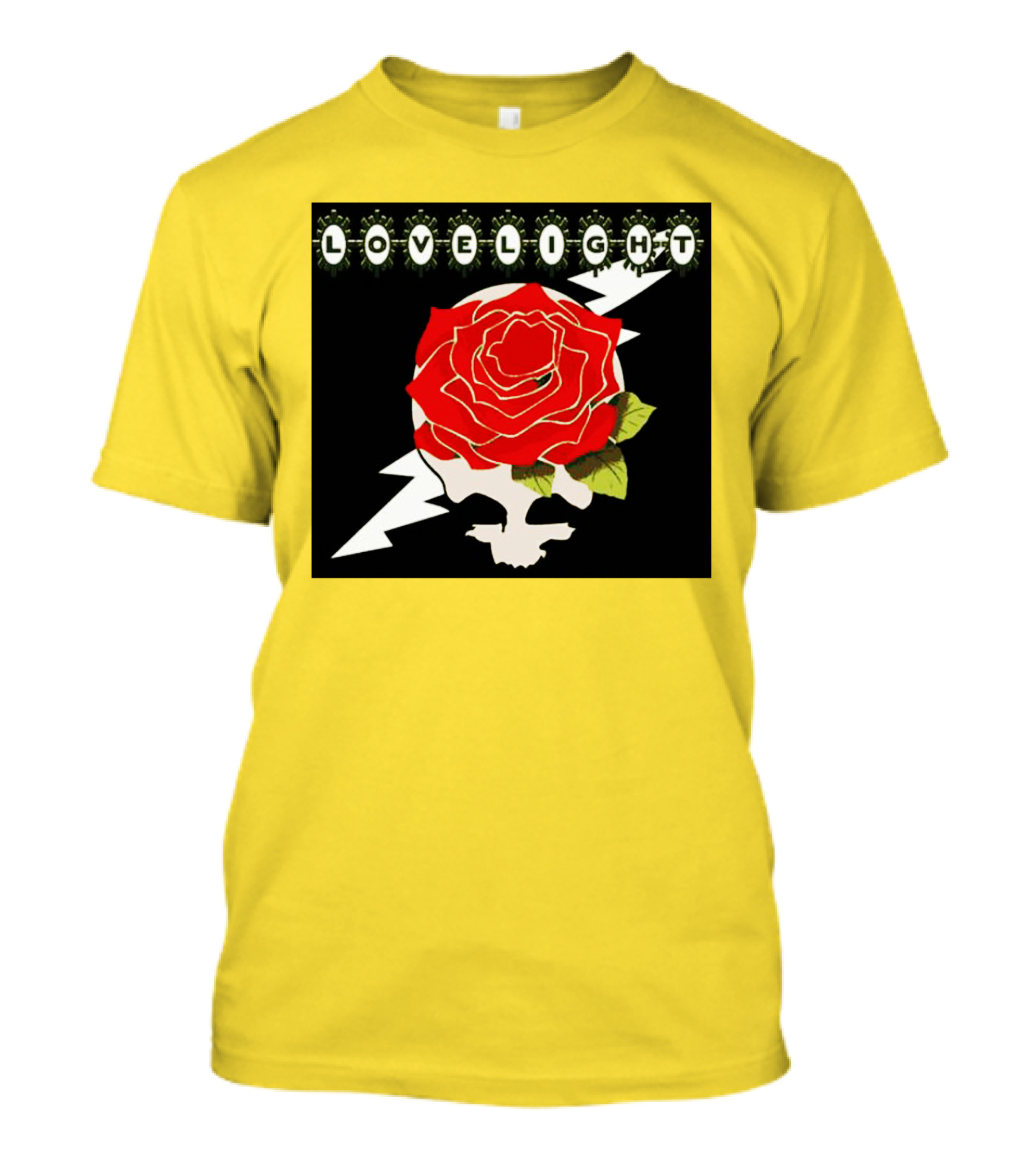 Lovelight Rose Skull With Lightning Bolt T-Shirt