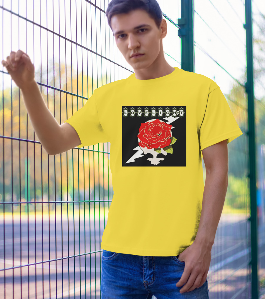 Lovelight Rose Skull With Lightning Bolt T-Shirt
