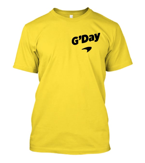 Daniel Ricciardo G'Day McLaren Logo Yellow Background T-Shirt