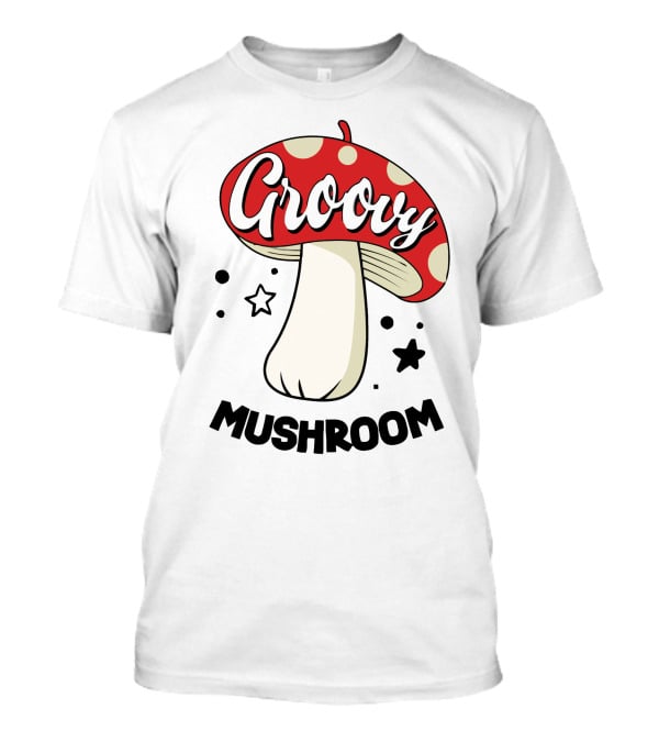 Groovy Mushroom Retro Polka Dot Star Fun T-Shirt